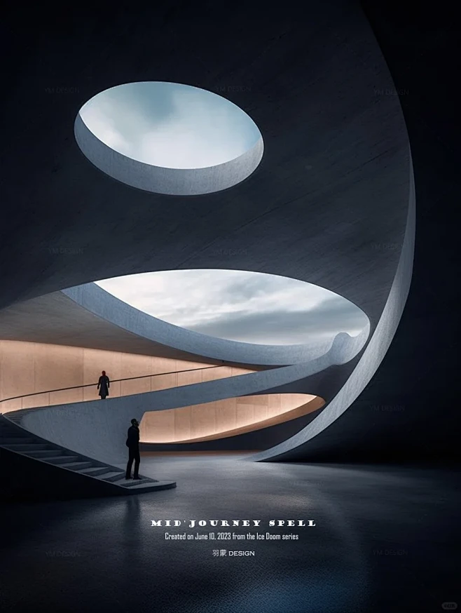 a large circular structure with a light through it, in the style of ...