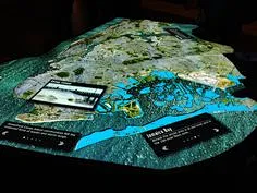 excellently executed interactive table-top time-lapse map of NYC before ...