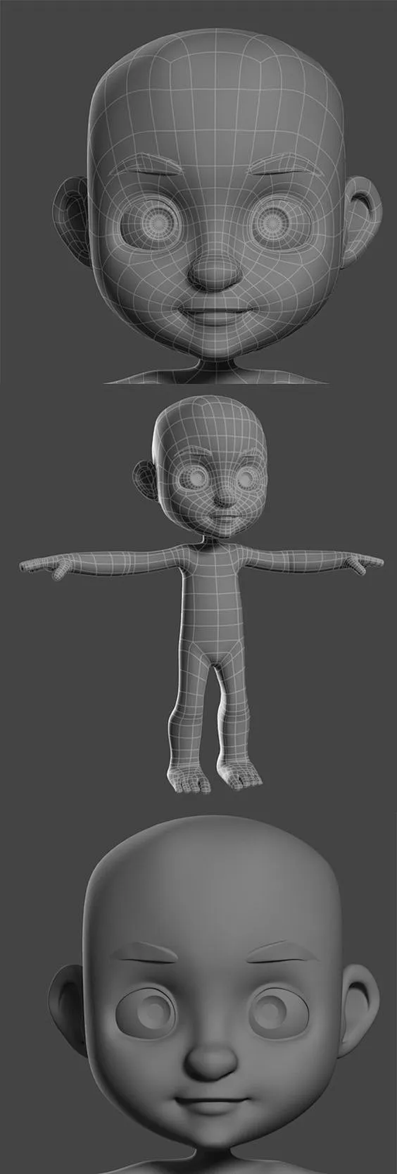 Cartoon Boy base mesh #Boy, #Cartoon, #mesh, #base-花瓣网