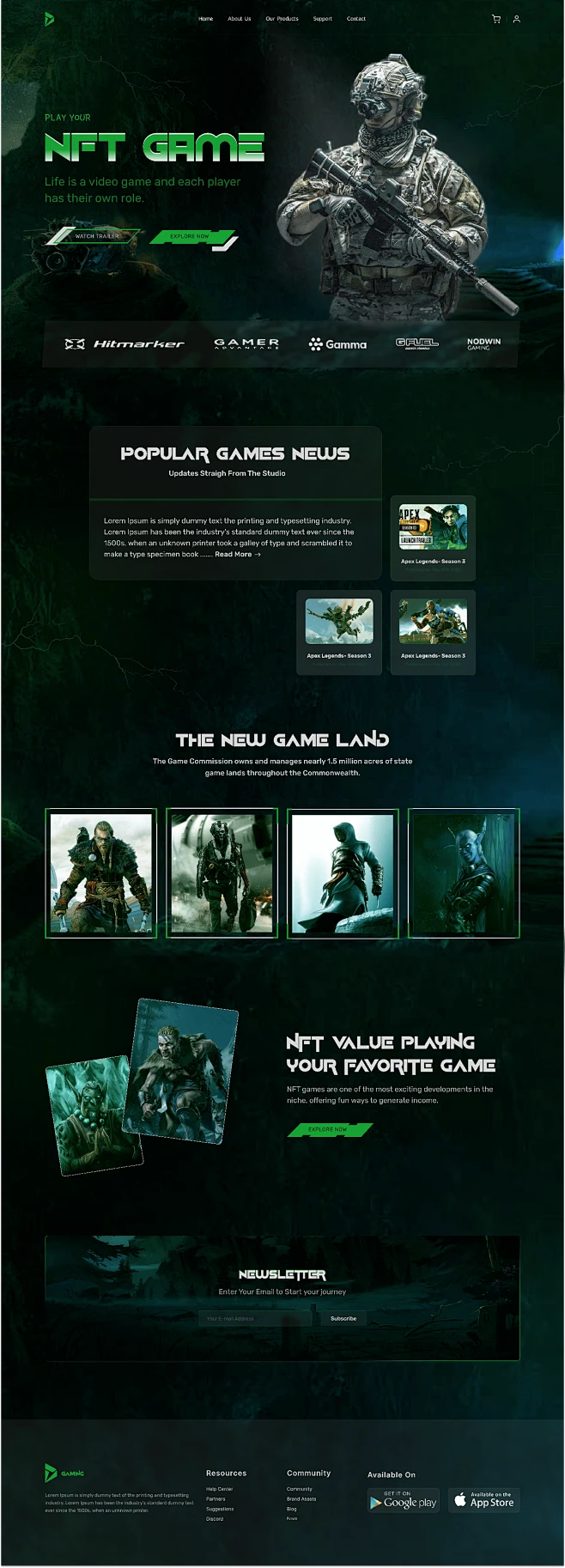 blockchain crypto Gaming gaming guild identity landing page Metaverse ...