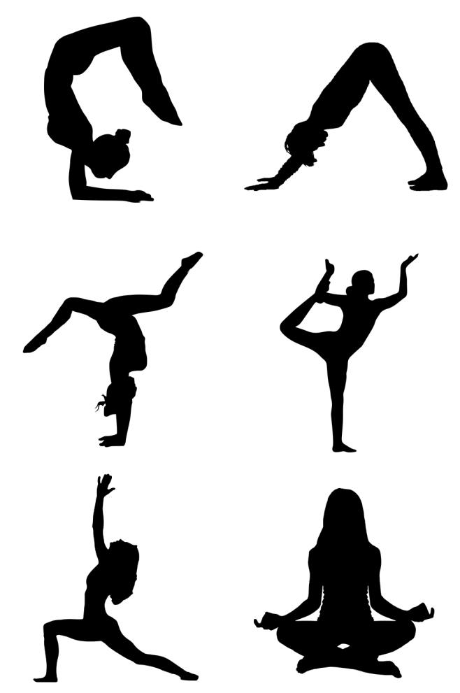 扁平剪影舞蹈瑜伽