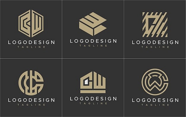 字母cw标志logo矢量图设计素材