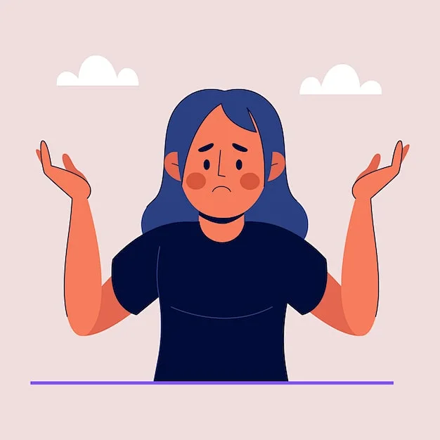 Free vector hand drawn flat design shrug illustration-花瓣网