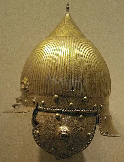 Ottoman tombak chichak, a type of helmet (migfer) originally worn in ...