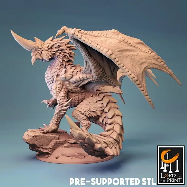Ancient Blue Dragon Premium dnd Miniature Mini Figure Figurine image 1-花瓣网