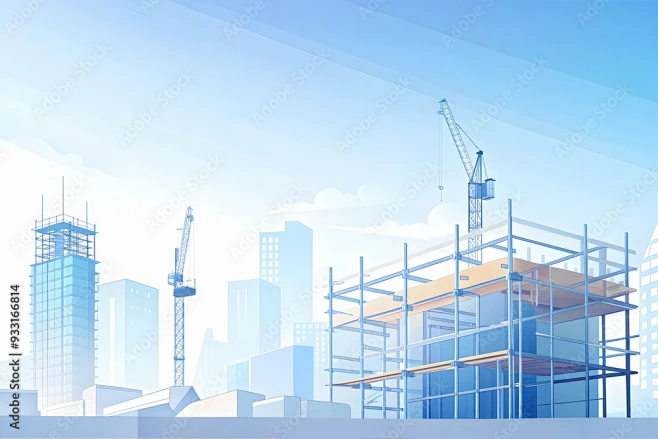 Photo Realistic as Clear sky over a construction site concept as A ...