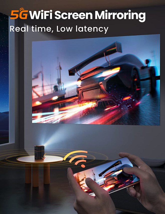 Amazon.com: Mini Projector, FATORK 5G WiFi DLP Smart Portable Movie ...