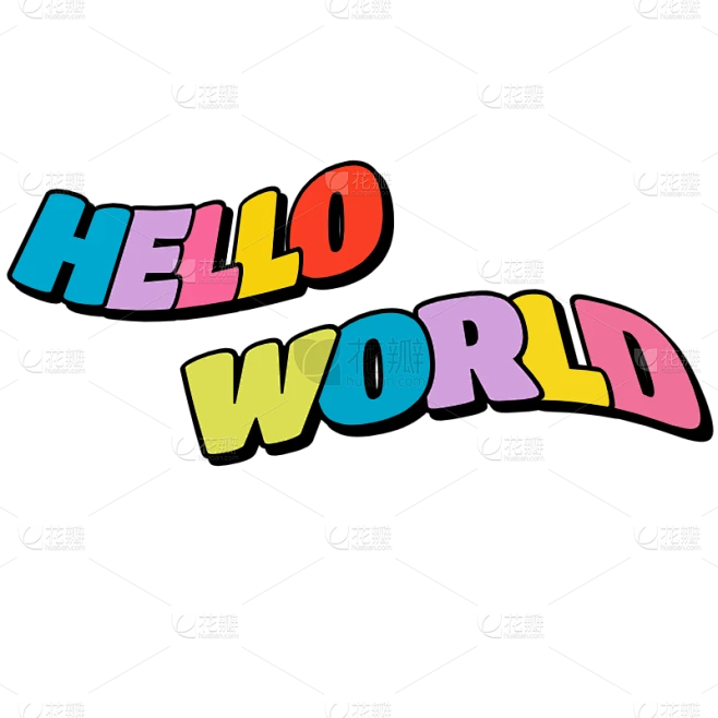 Retro Colorful Text Sticker素材-花瓣网