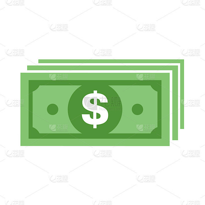 Modern dollar sign vector. Paper money symbol isol