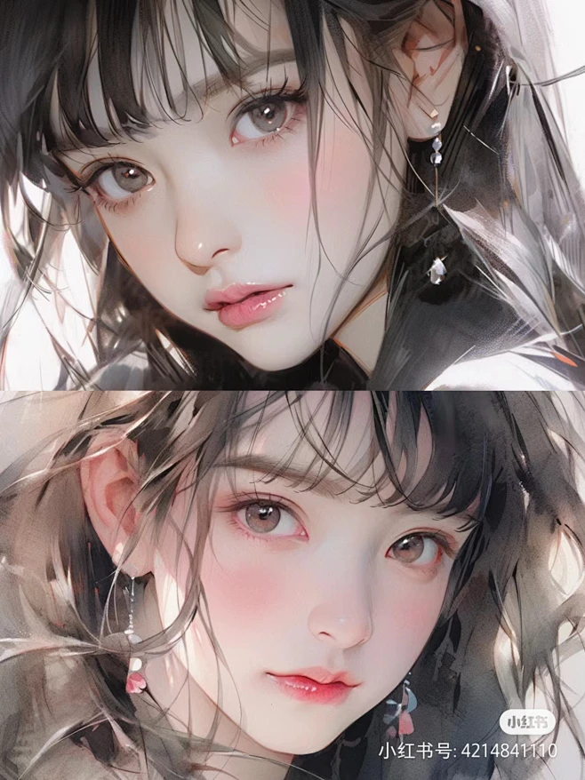 ：Girl watercolor art by ghy, yanjun cheng, charming anime characters ...