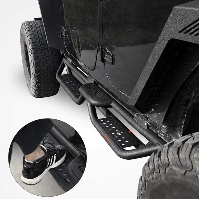 Amazon.com: oEdRo All-Steel Build Running Boards with Two Stairs Design ...