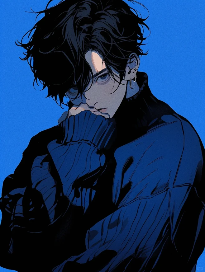 深蓝色系｜男生头像