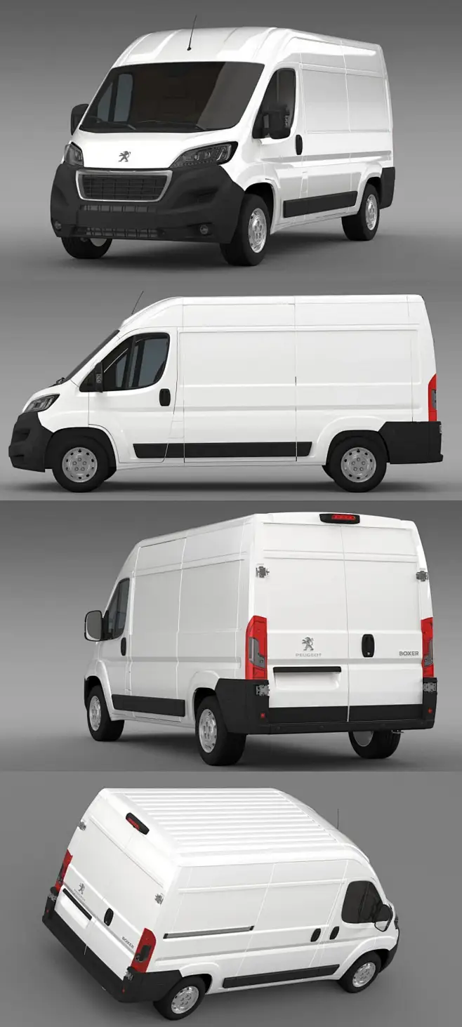 标致Peugeot L4H2 Boxer Van2017款面包车3D模型（OBJ,FBX,MAX,Blend）-花瓣网