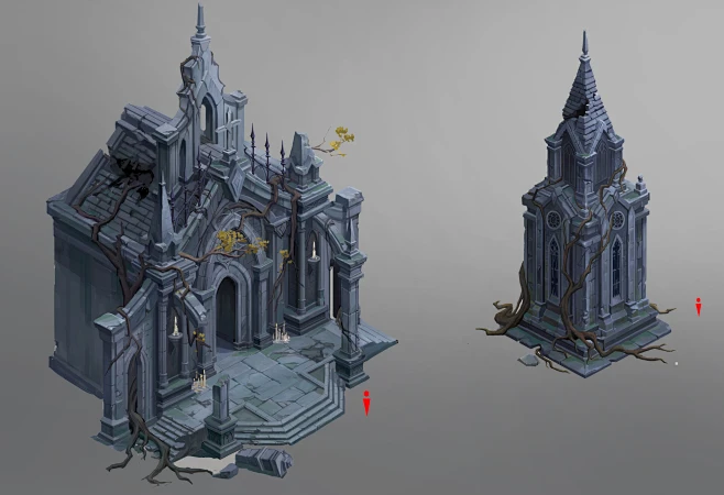 Fantasy building design-花瓣网