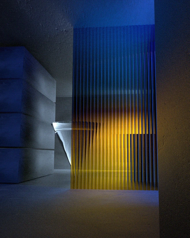 color concrete glass light octane refraction Render-花瓣网