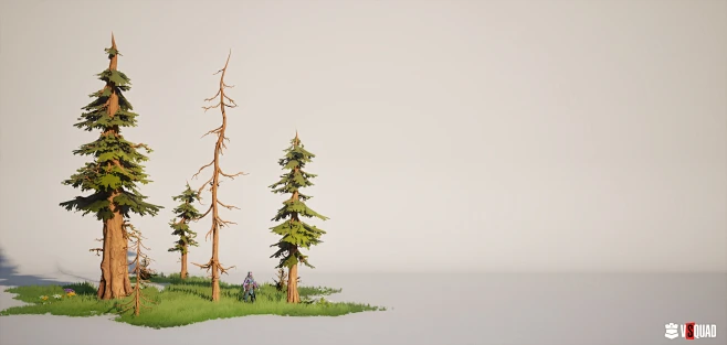Stylized Spruce Trees-花瓣网