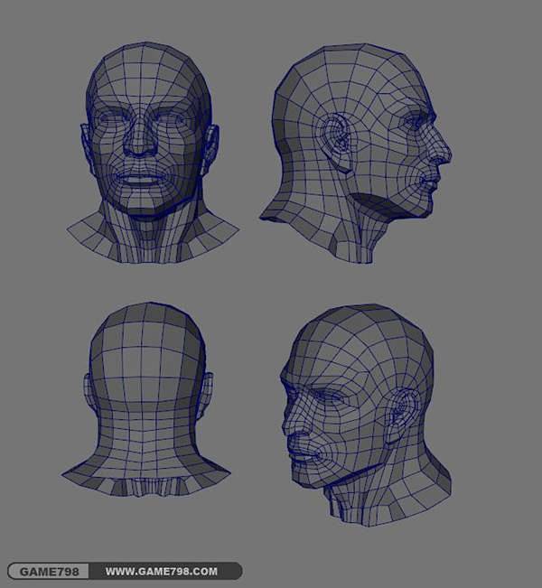 3dsmax and maya人头布线教程