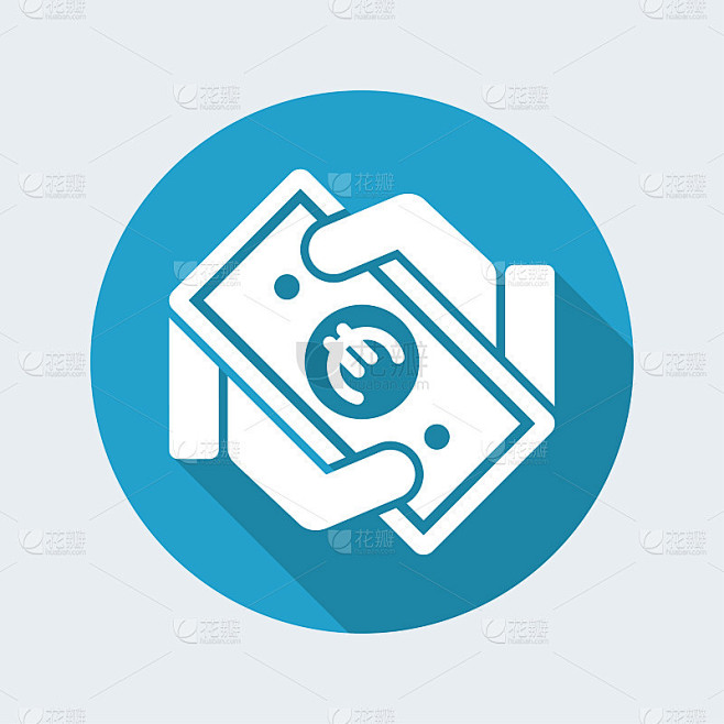 Transaction with euro banknote