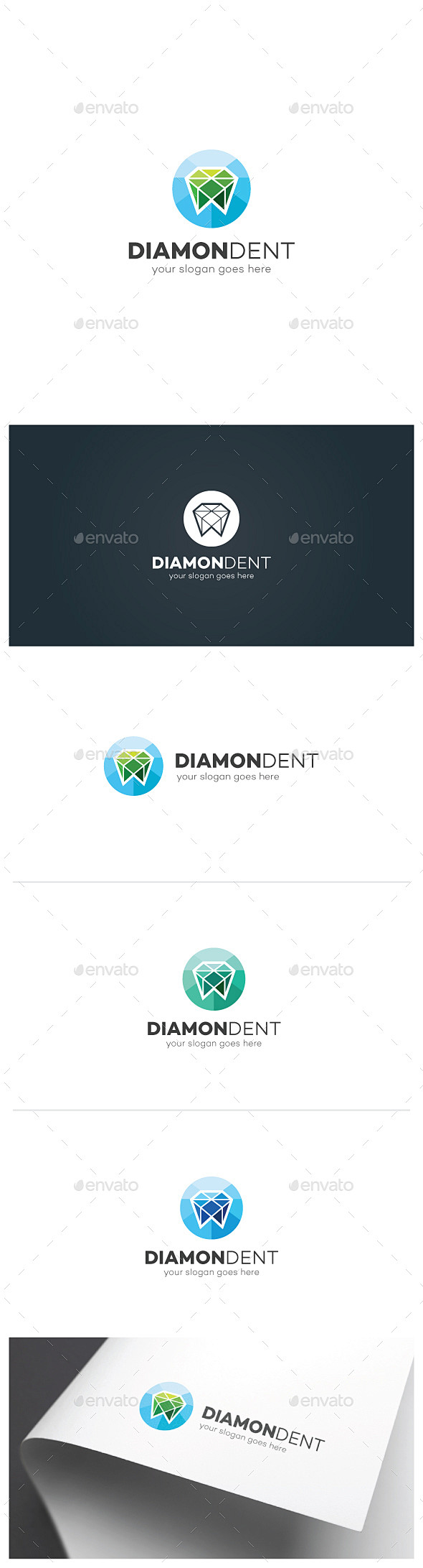 钻石牙标志——对象标识模板Diamond Tooth Logo - Objects Logo Templates保健、龋齿、清晰、诊所、切 ...