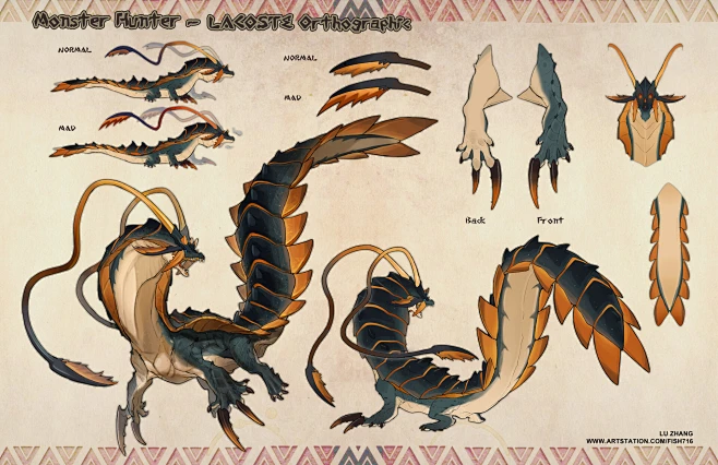 Monster Hunter monster design-花瓣网