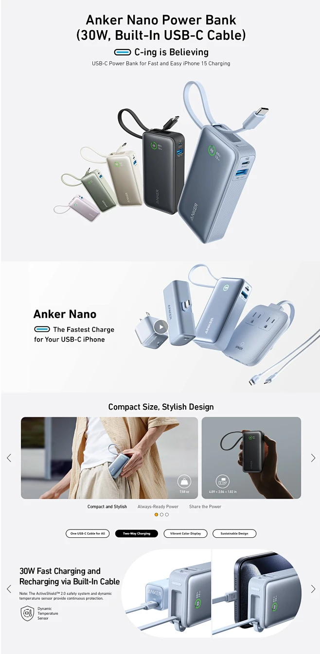 Amazon.com: Anker Nano Power Bank, 10K Portable Charger with Built-in ...