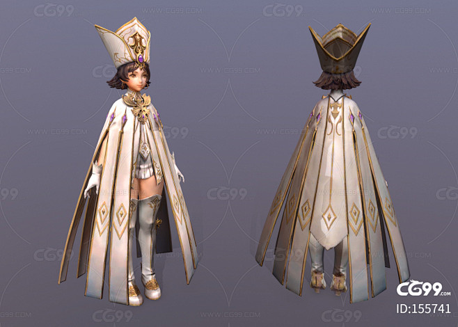 Q版 可爱 漫画 动漫 魔法少女 萝莉 魔导士 魔导师 女祭司 女巫 女法师-cg模型免费下载-CG99