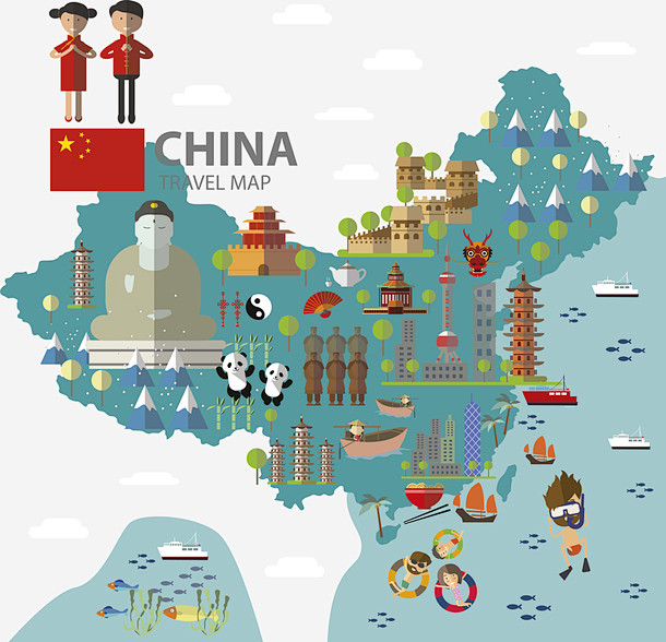 中国的名胜古迹矢量图免抠素材_新图网 https://ixintu.com 中国的名胜古迹 中国的版图 矢量图