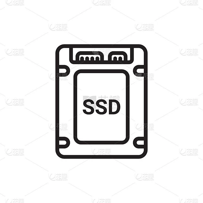 SSD硬盘图标在矢量。标识;素材-花瓣网