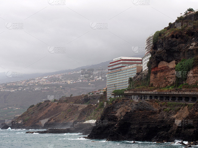 克鲁斯港,特内里费岛,悬崖,海洋,波浪,水,天空,美,度假胜地,水平画幅