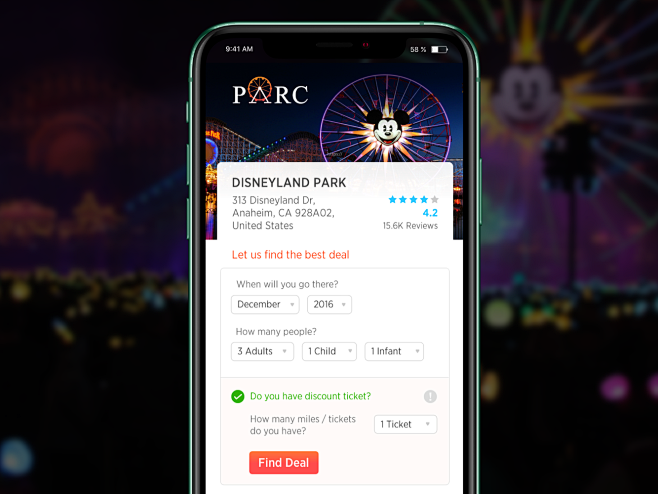 Amusement Park Deal design logo branding uidesign iphone responsive we