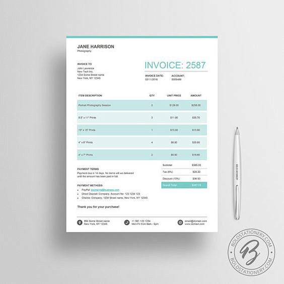 Invoice Template for Word-花瓣网