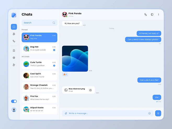 app Chat design Figma messenger ui design UI/UX user interface ux Web-花瓣网