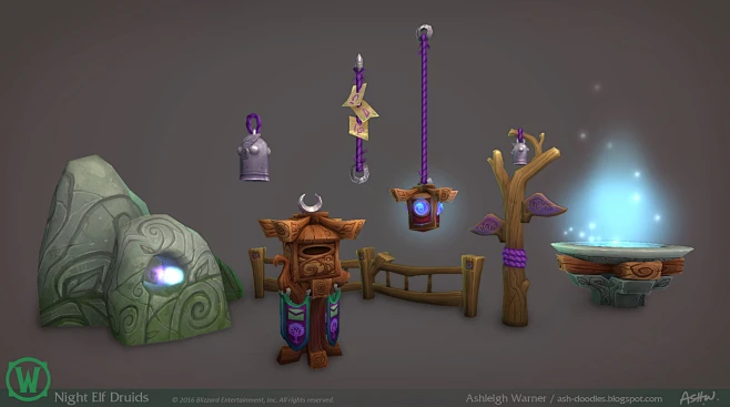 Legion: Night Elf Druid Props, Ashleigh Warner : Here are the props I ...