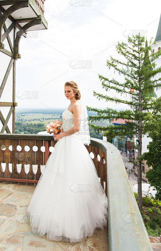 新娘,花束,婚礼,自然美,自然,垂直画幅,金色头发,美,女人,美人