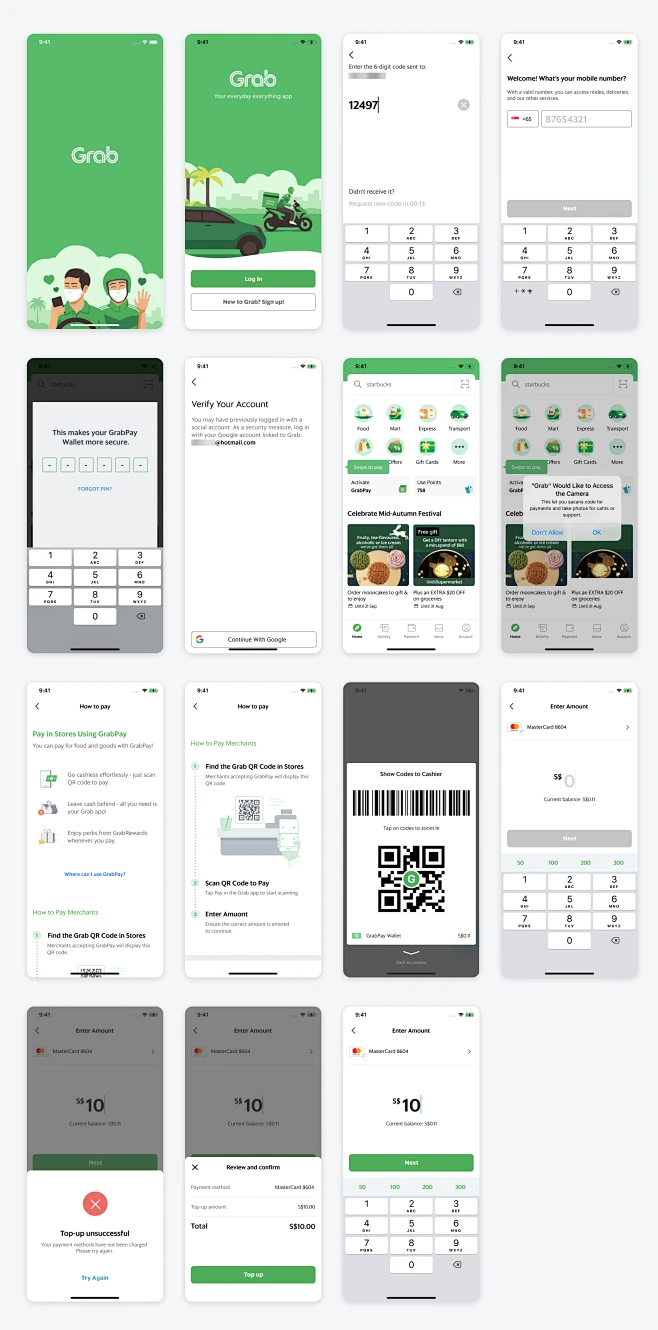 东南亚打车&外卖平台Grab App ui .fig素材下载 - 豆皮儿UI-花瓣网