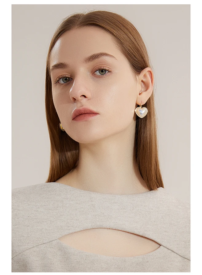 ZEGL法式人鱼姬爱心人造珍珠耳环女气质心形耳钉复古高级感耳饰品-tmall.com天猫-花瓣网
