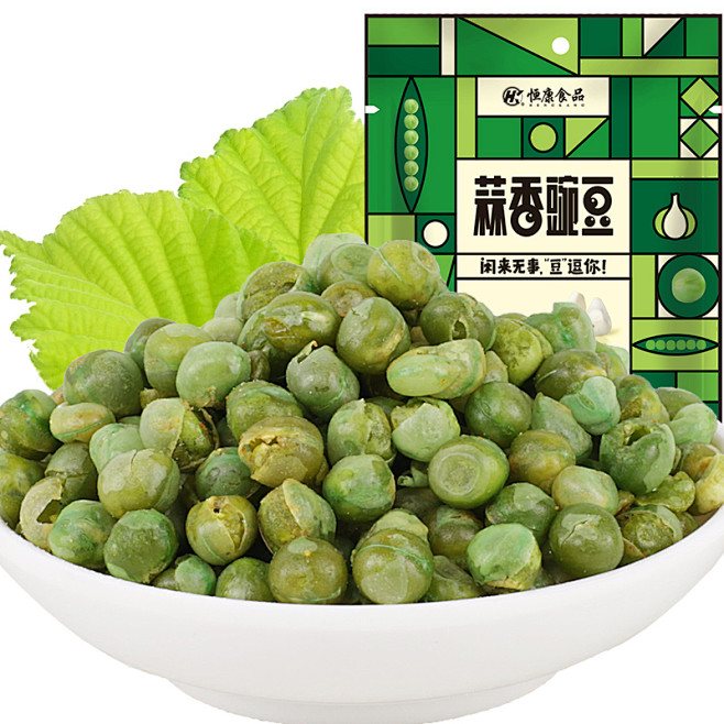 恒康食品 蒜香豌豆138g*5袋 独立小包装 休闲零食小吃坚果豆子-tmall.com天猫