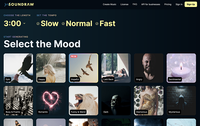 Soundraw-AI制作免费音乐