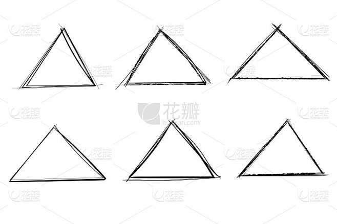 Triangles. Hand drawn shapes. Doodle style