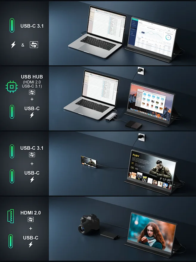 Amazon.com: 4K Portable Monitor, 17.3" 3840x2160 IPS Laptop Monitor ...