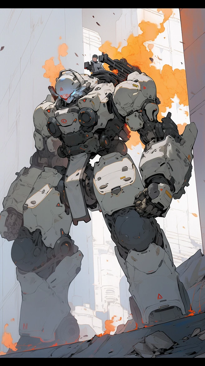 yami-yami-mecha-robot-angry-bright-tones-defensive-pose-rimligh ...
