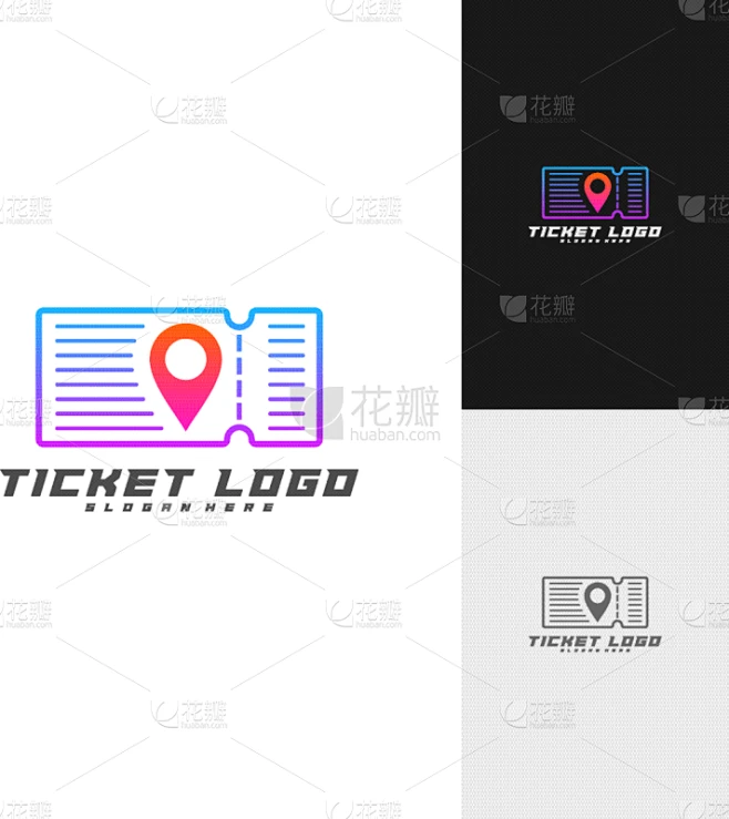 ticket center logo template design creative素材-花瓣网