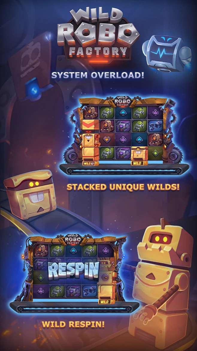 Slots. Wild Robo Factory. UI Design-花瓣网