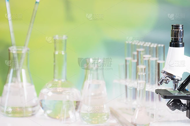 科学实验室研究与发展理念。带试管的显微镜素材-花瓣网