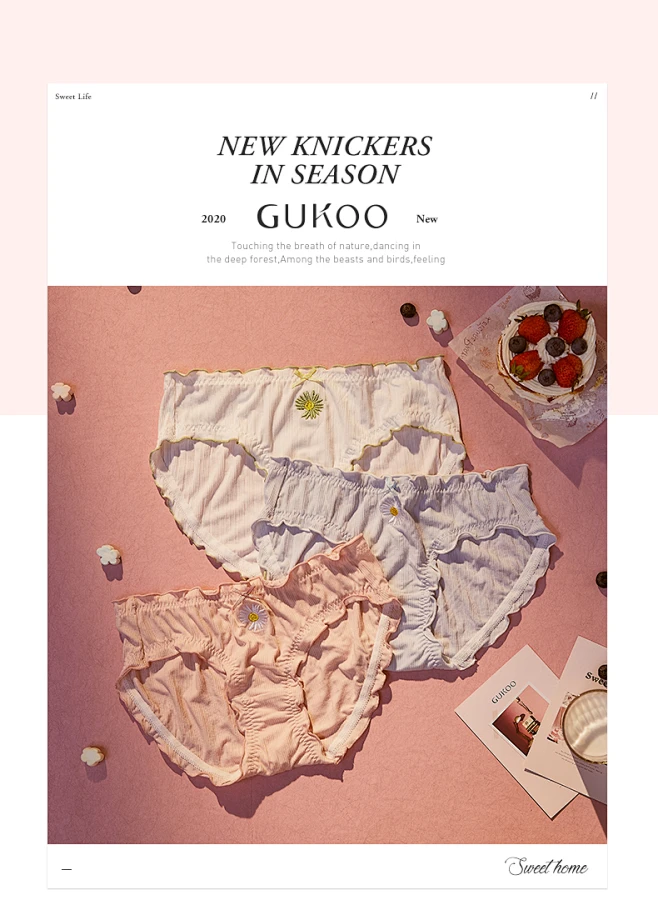 Gukoo/果壳内裤女3条装花花内裤甜美少女内裤女士纯棉裆内裤女士-tmall.com天猫-花瓣网