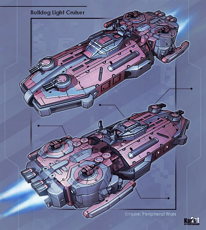 Bulldog Light Cruiser by *KaranaK on deviantART图片_太空战舰图片素材-花瓣网