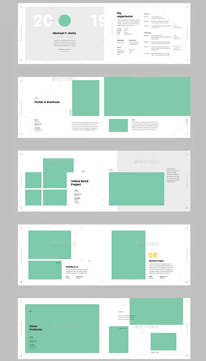 InDesign模板平面设计师作品集简历图册目录排版id模板素材-淘宝网-花瓣网