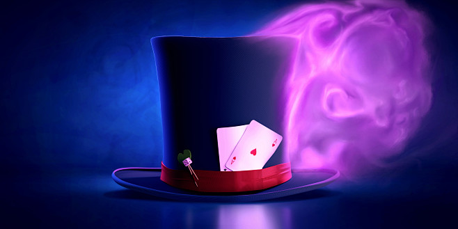 magic-top-hat-with-playing-cards-red-ribbon-with-hairpins-against ...