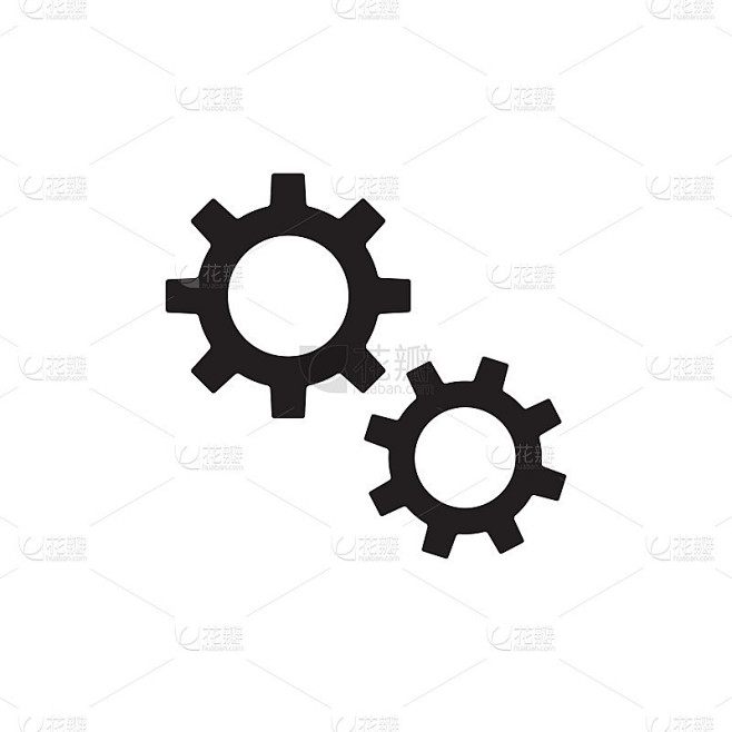 Two gears sign vector icon