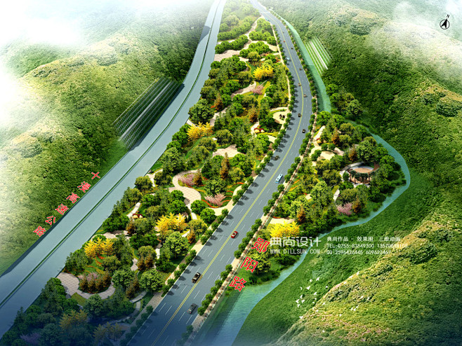 立交3a道路鸟瞰图_12-13_互通式立交桥效果图互通效果图